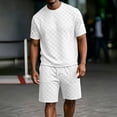 Ceisia Men Checkerboard Embossed Short Sleeve Tee and Drawstring Shorts ...