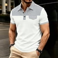 Ceisia Men Color Block Chest Pocket Button Placket Short Sleeve Texture ...