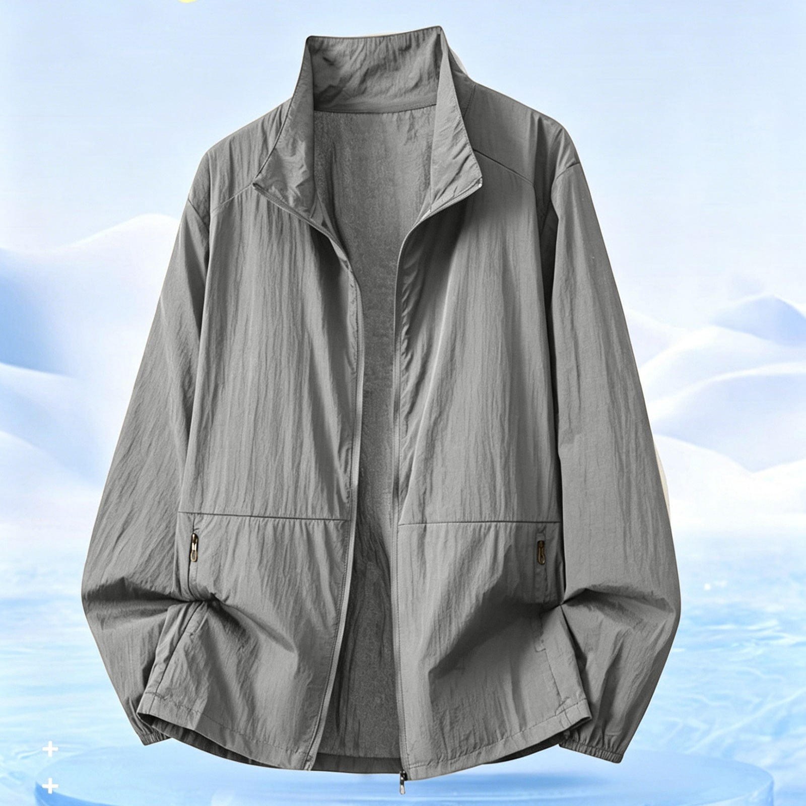 Ceisia Men Lightweight Stand Collar Windbreaker Jacket Full Zip Outdoor ...