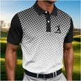 Ceisia Men Ombre Dot Print Golf Polo Shirt Golfer Embroidered Short ...