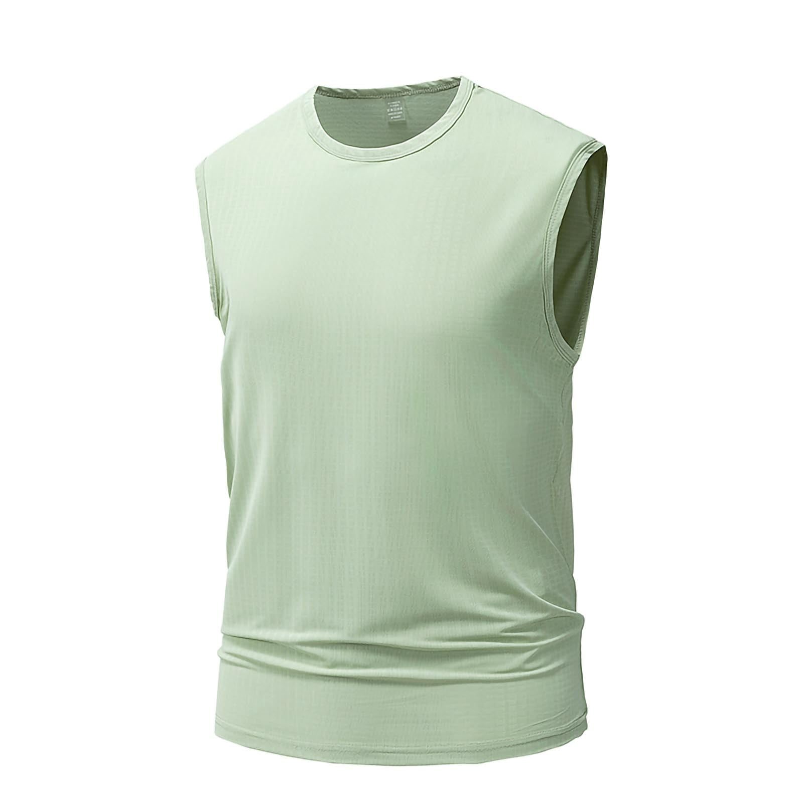 Ceisia Men Quick Dry Grid Texture Athletic Tank Top Crew Neck ...