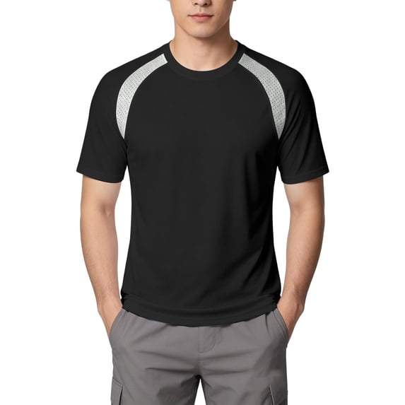 Ceisia Men Raglan Mesh Panel Quick Dry T Shirt Crew Neck Breathable ...