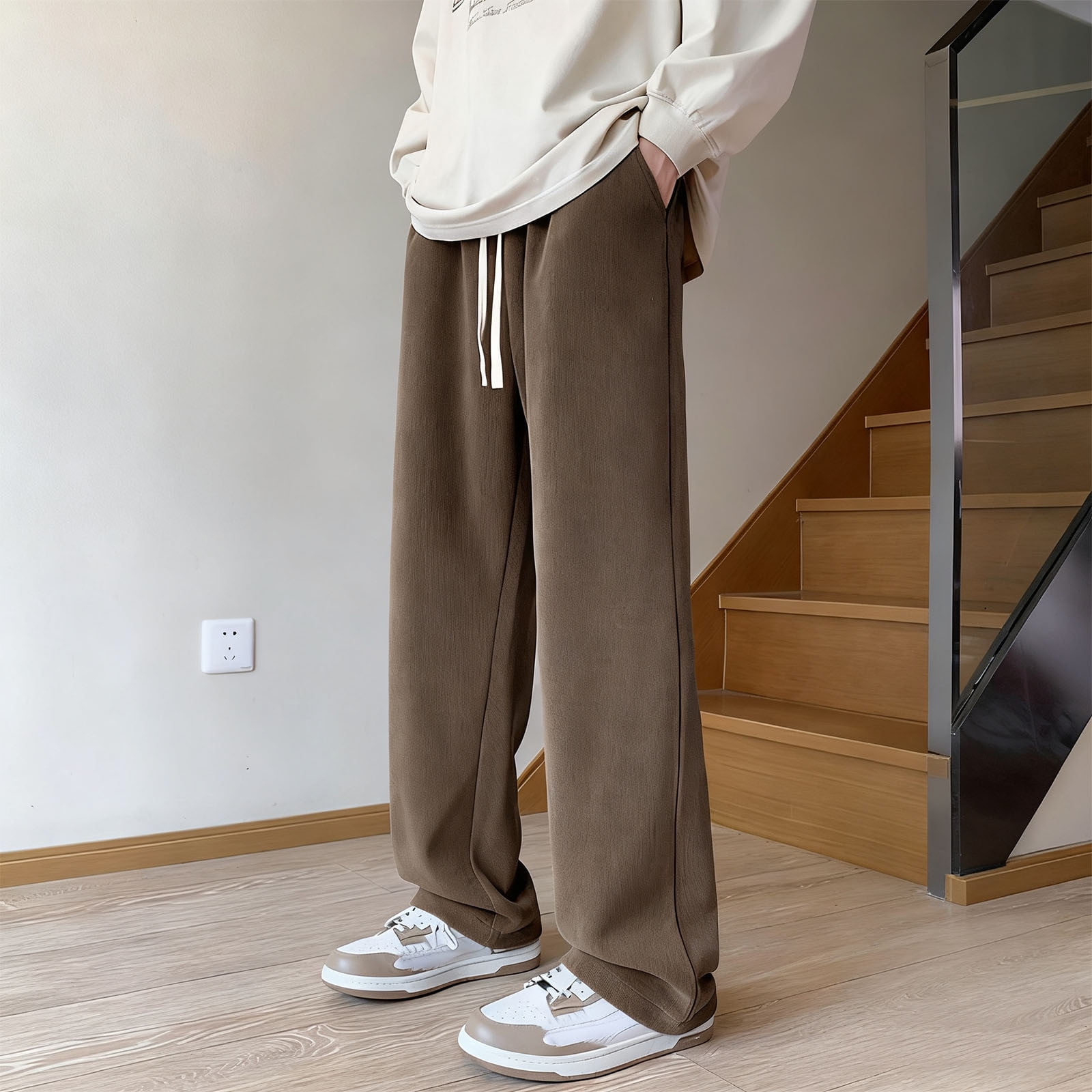 Ceisia Men Solid Color Multi Pocket Work Pants Warm Casual All Gift ...