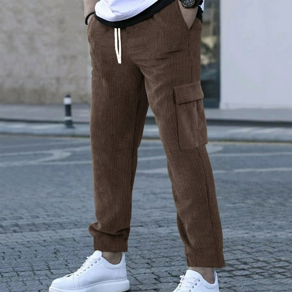 Ceisia Men's All-Season Corduroy Pants - Casual Fashion Gift Solid ...