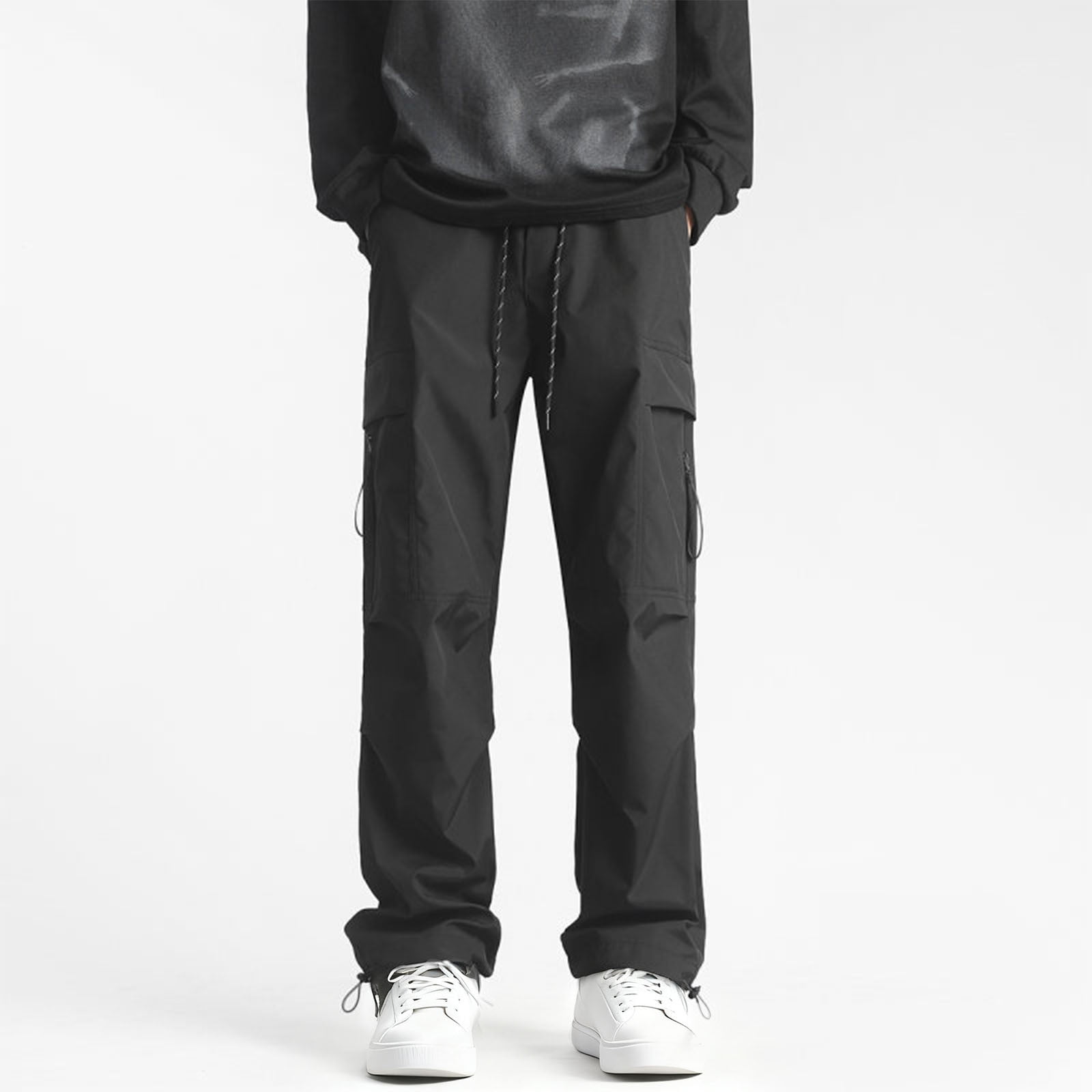 Ceisia Men's All-Season Loose Solid Color Gift Cargo Pants - Waterproof ...