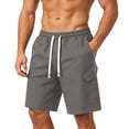 Ceisia Men's Casual Cargo Shorts Elastic Waist Drawstring With Single ...