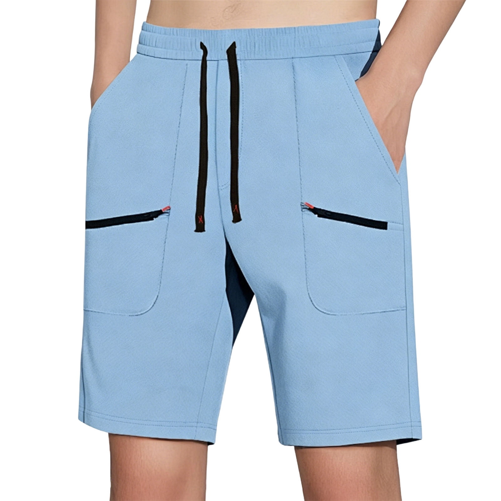Ceisia Men's Casual Cargo Shorts with Zipper Pockets and Elastic Waist ...
