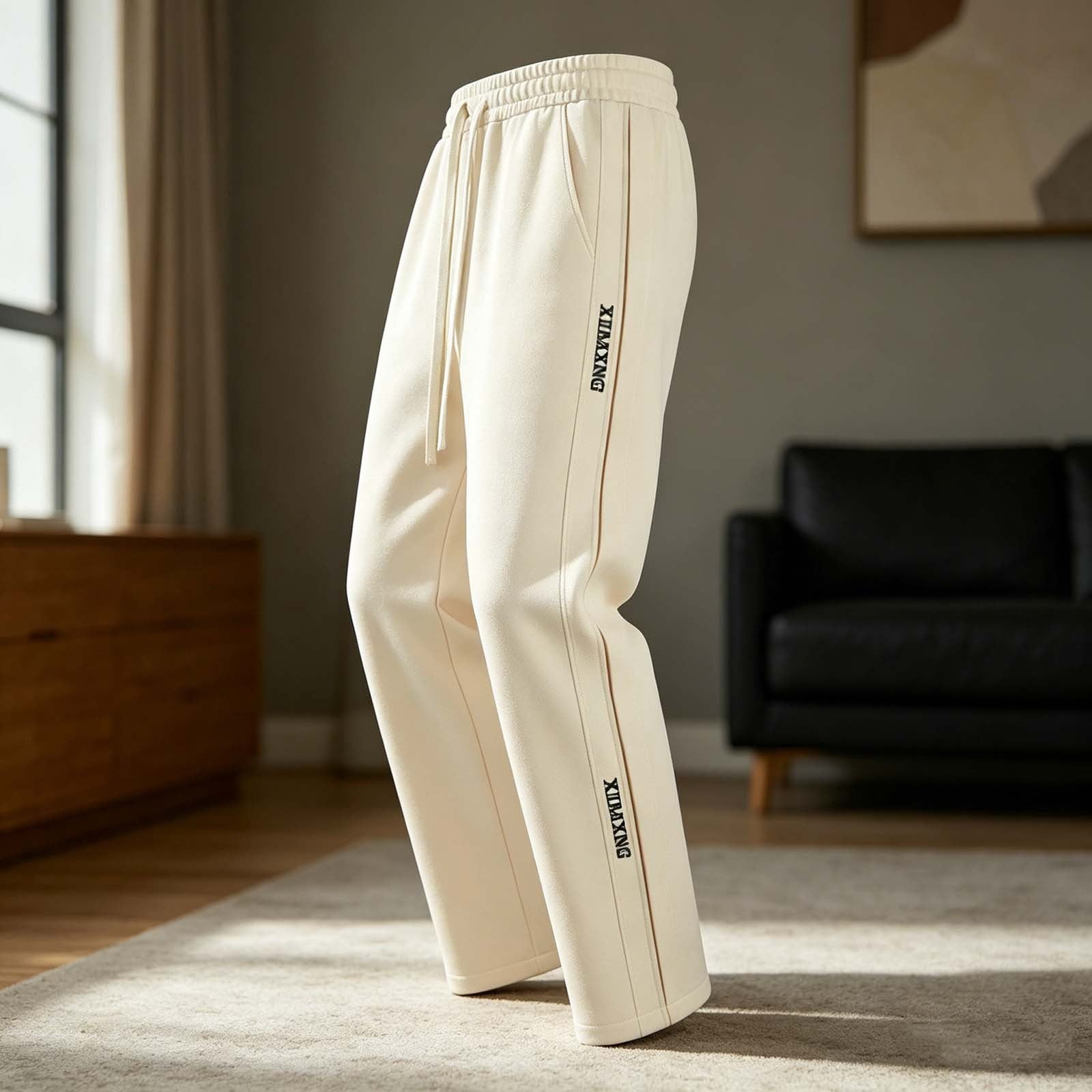 Ceisia Men's Casual Sweatpants with Elastic Waist and Side Print Detail ...
