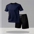 Ceisia Men's Casual T-Shirt and Drawstring Shorts Two-Piece Set Multi ...