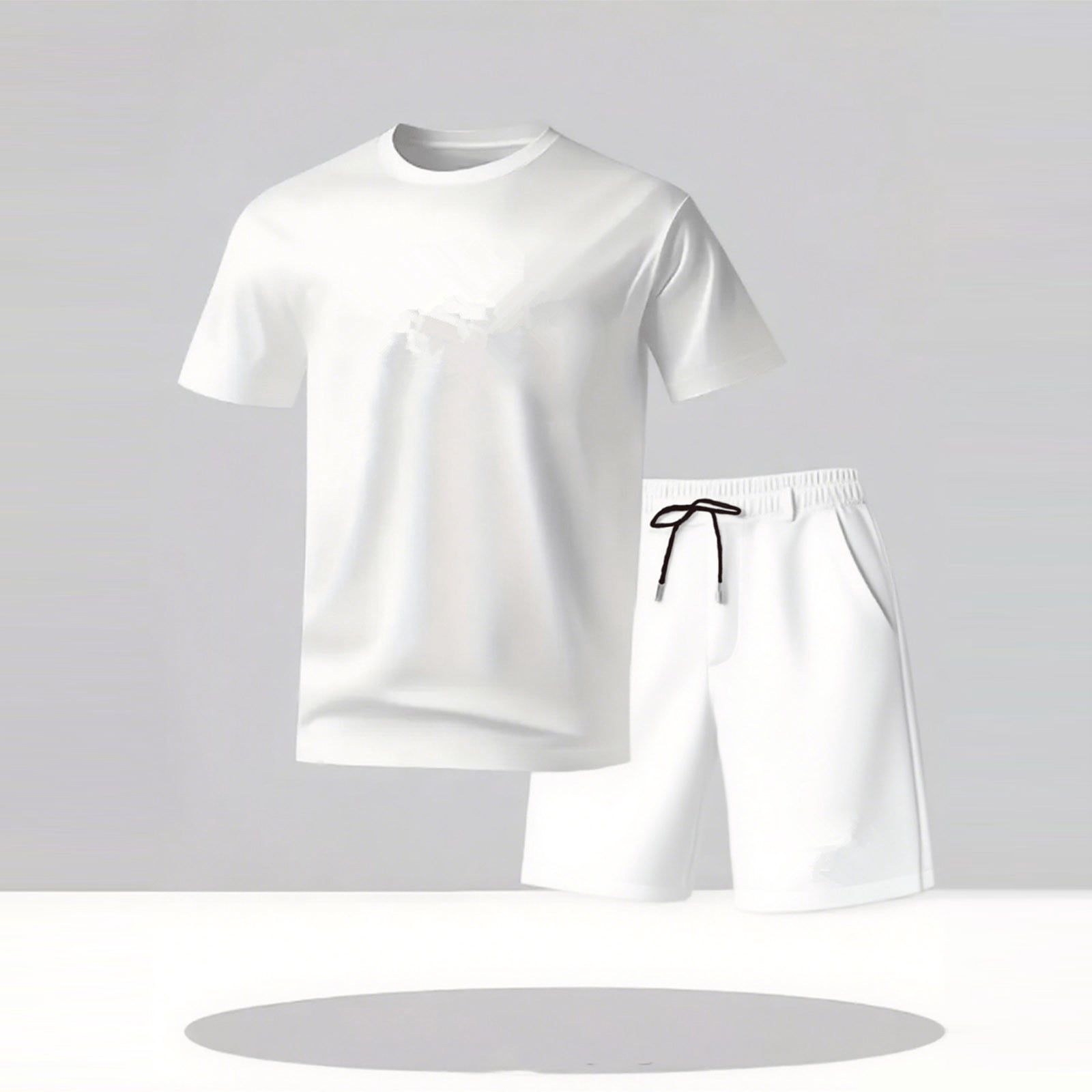 Ceisia Men's Casual T-Shirt and Drawstring Shorts Two-Piece Set Multi ...
