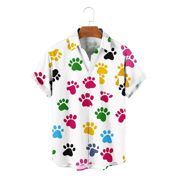 Ceisia Men's Casual Valentine's Day Short Sleeve Shirt Pet & Heart ...