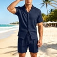 Ceisia Men's Chevron Textured 2 Piece Outfit Short Sleeve Button Shirt ...