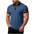 Ceisia Men's Color Block Polo Shirt Short Sleeve Button Down Casual ...