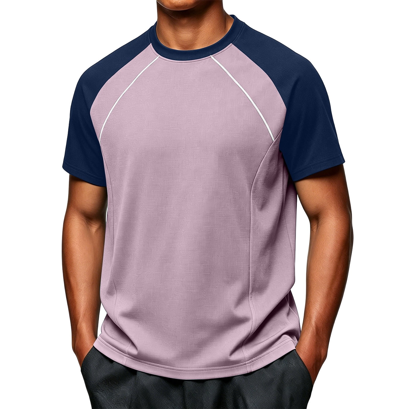 Ceisia Men's Color Block Raglan Short Sleeve T Shirt Casual Crew Neck ...