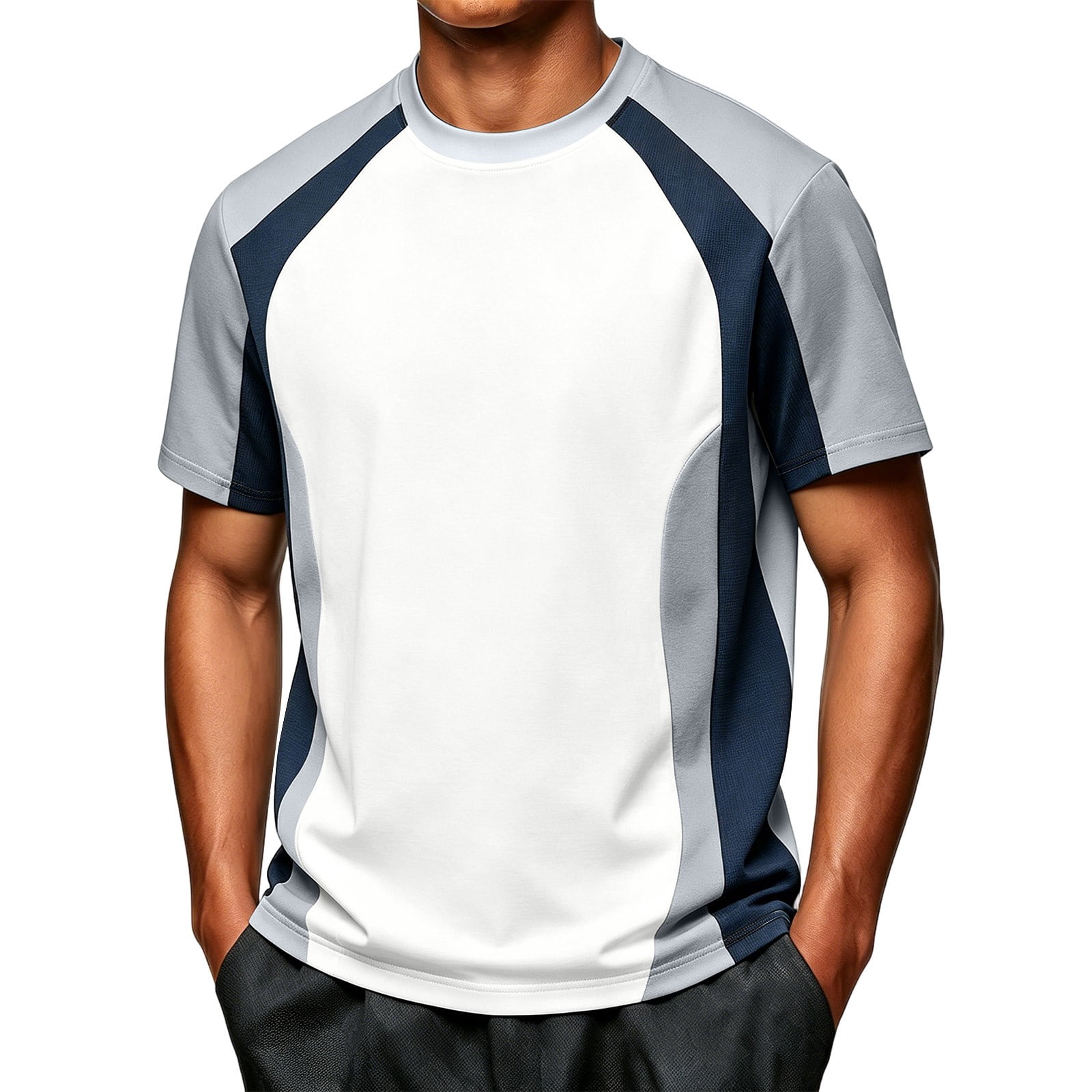 Ceisia Men's Color Block Short Sleeve Crew Neck T Shirt Casual ...