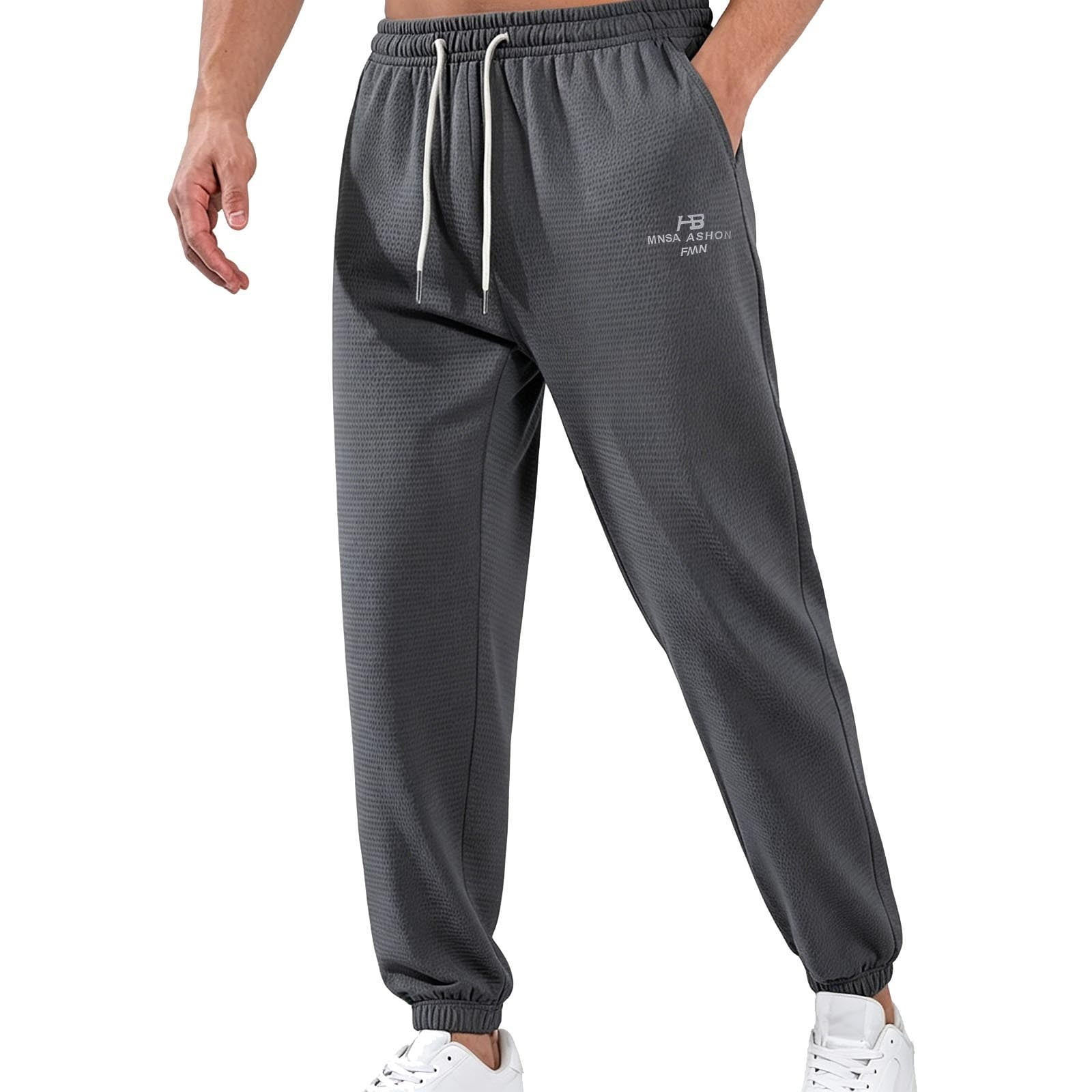 Ceisia Men's Elastic Waist Jogger Pants With Textured Fabric And ...
