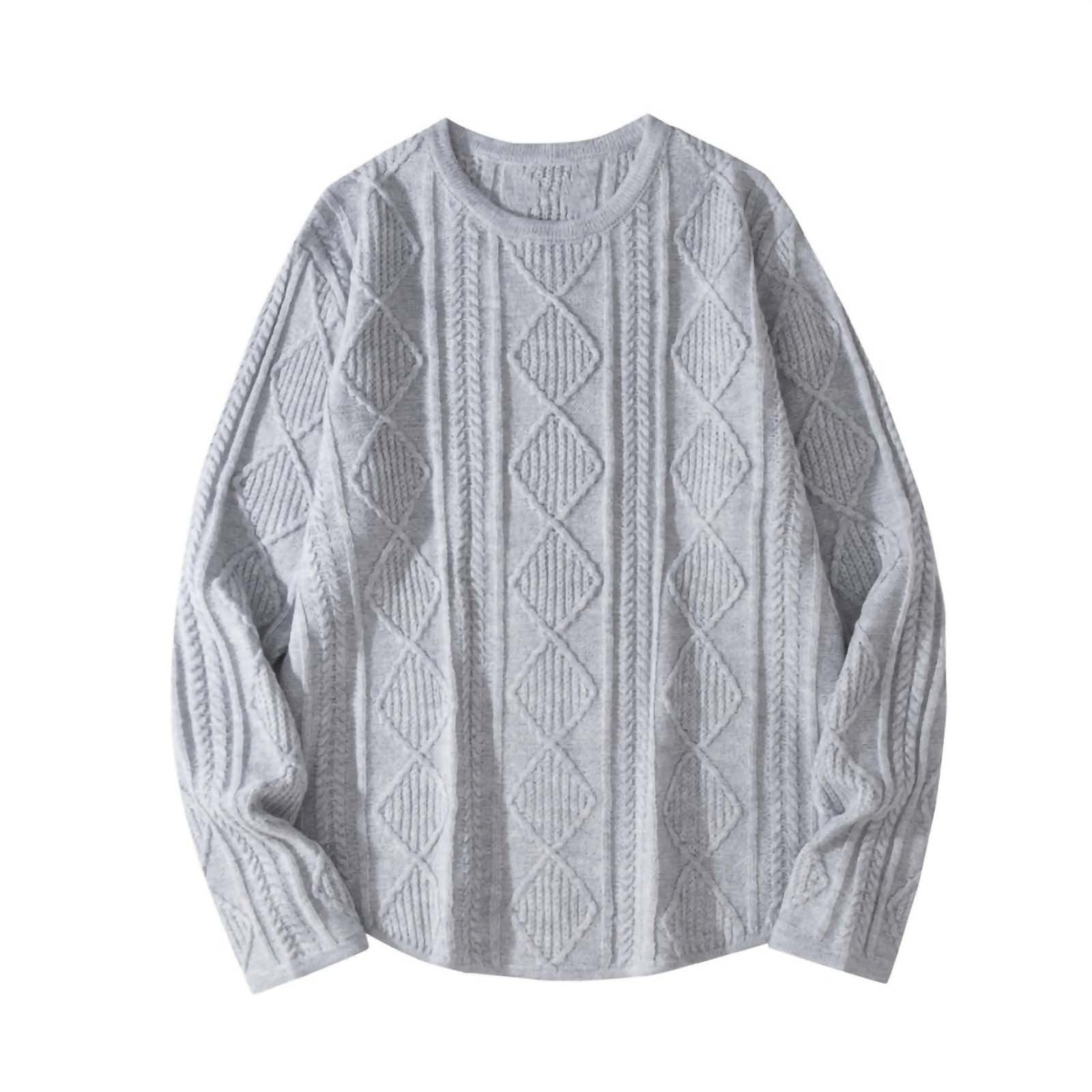 Ceisia Men's Fall/Winter Gift Casual Solid Color Knitted Fabric Round ...