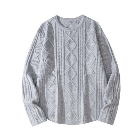 Ceisia Men's Fall/Winter Gift Casual Solid Color Knitted Fabric Round ...