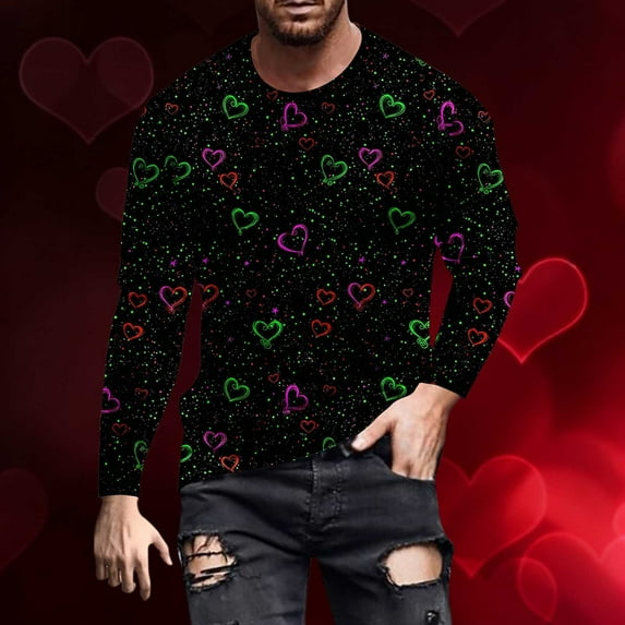 Ceisia Men's Fashion Printed Sports Fitness Long Sleeve Gift Casual ...