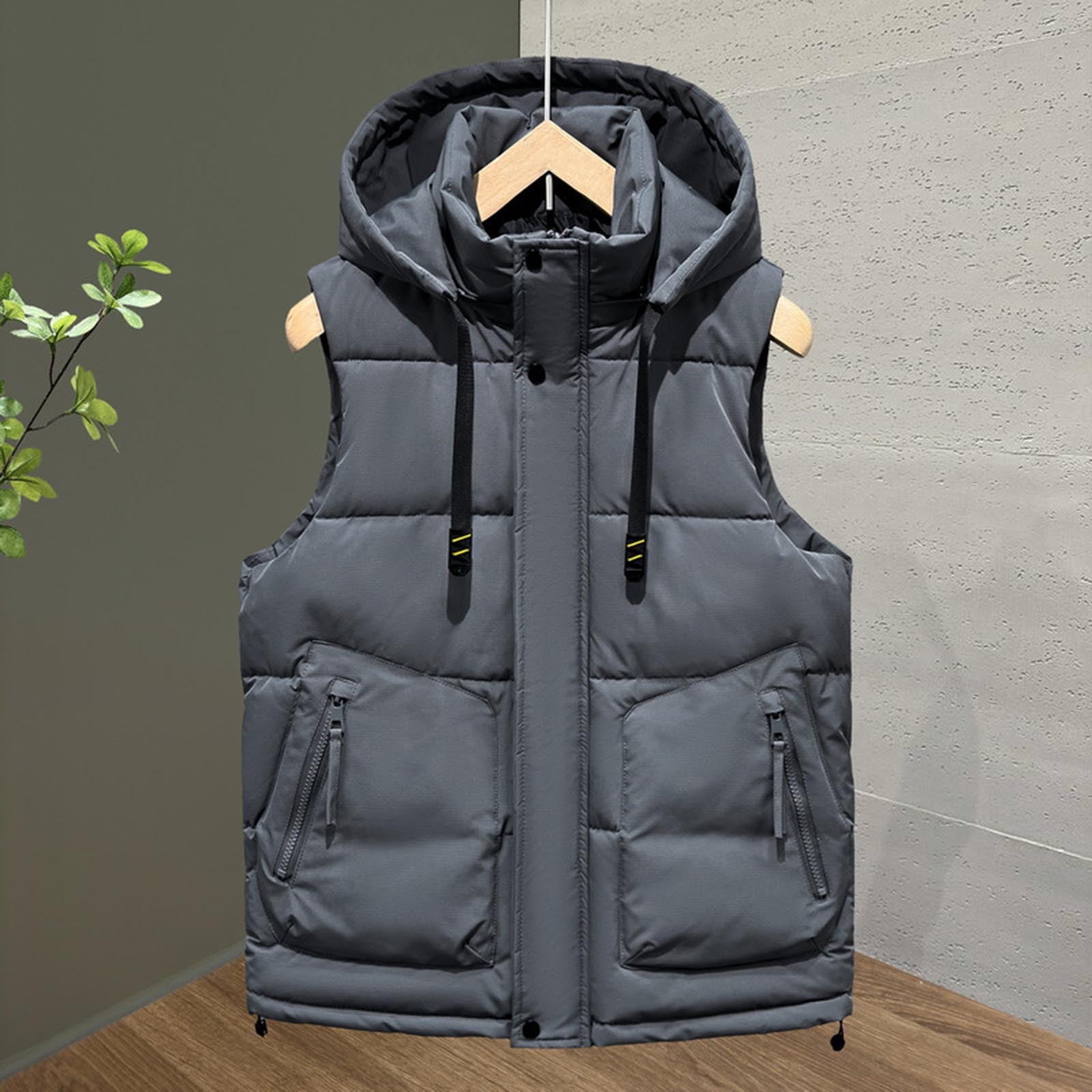 Ceisia Men's Fashion Stand Collar Zipper Sleeveless Tank with Pockets ...