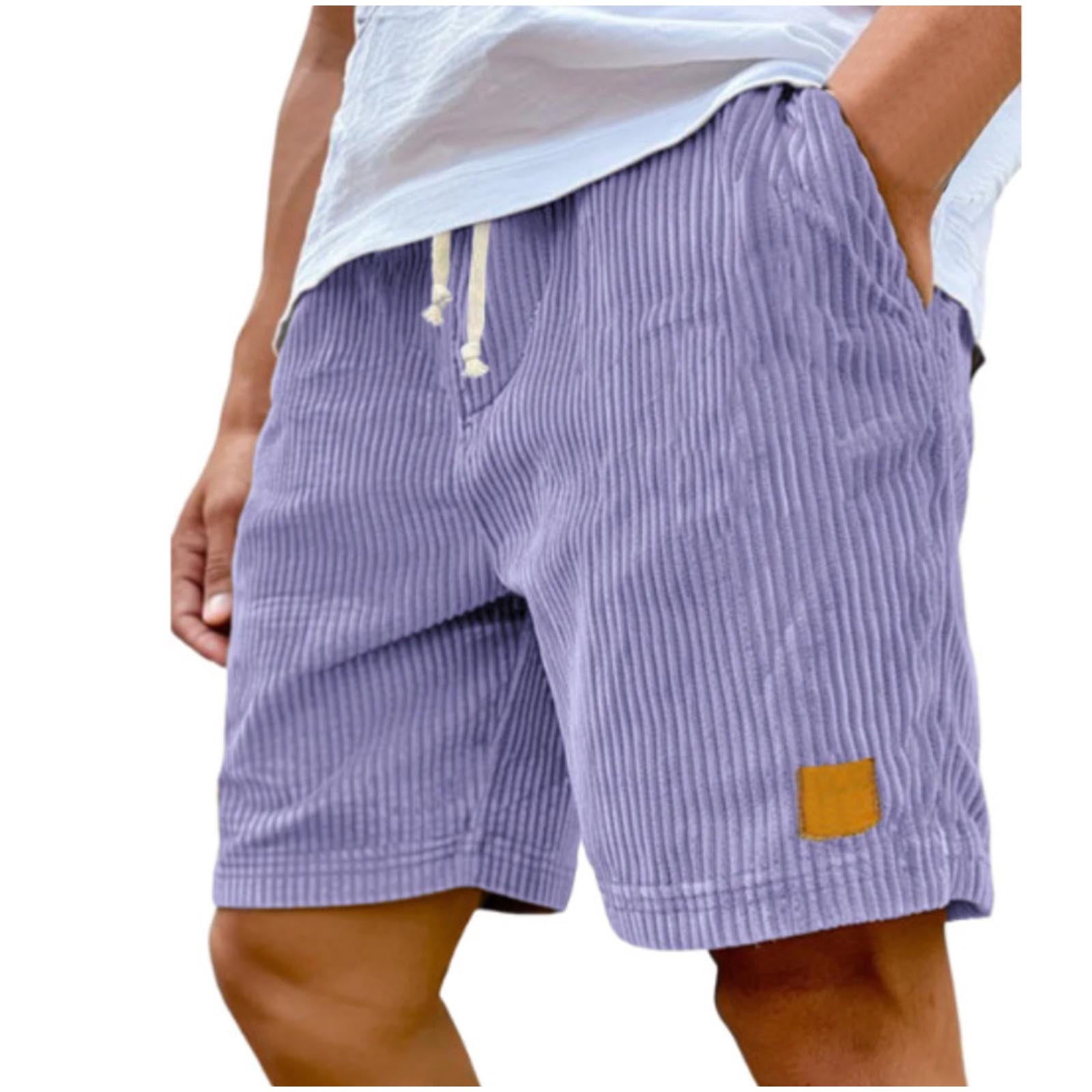 Ceisia Men's Gift Relaxed Knee-Length Corduroy Casual Shorts Soft ...