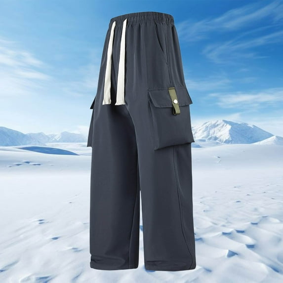 Ceisia Men's Gift Wide-Leg Capri Pants with Color-Block Cargo Pockets ...