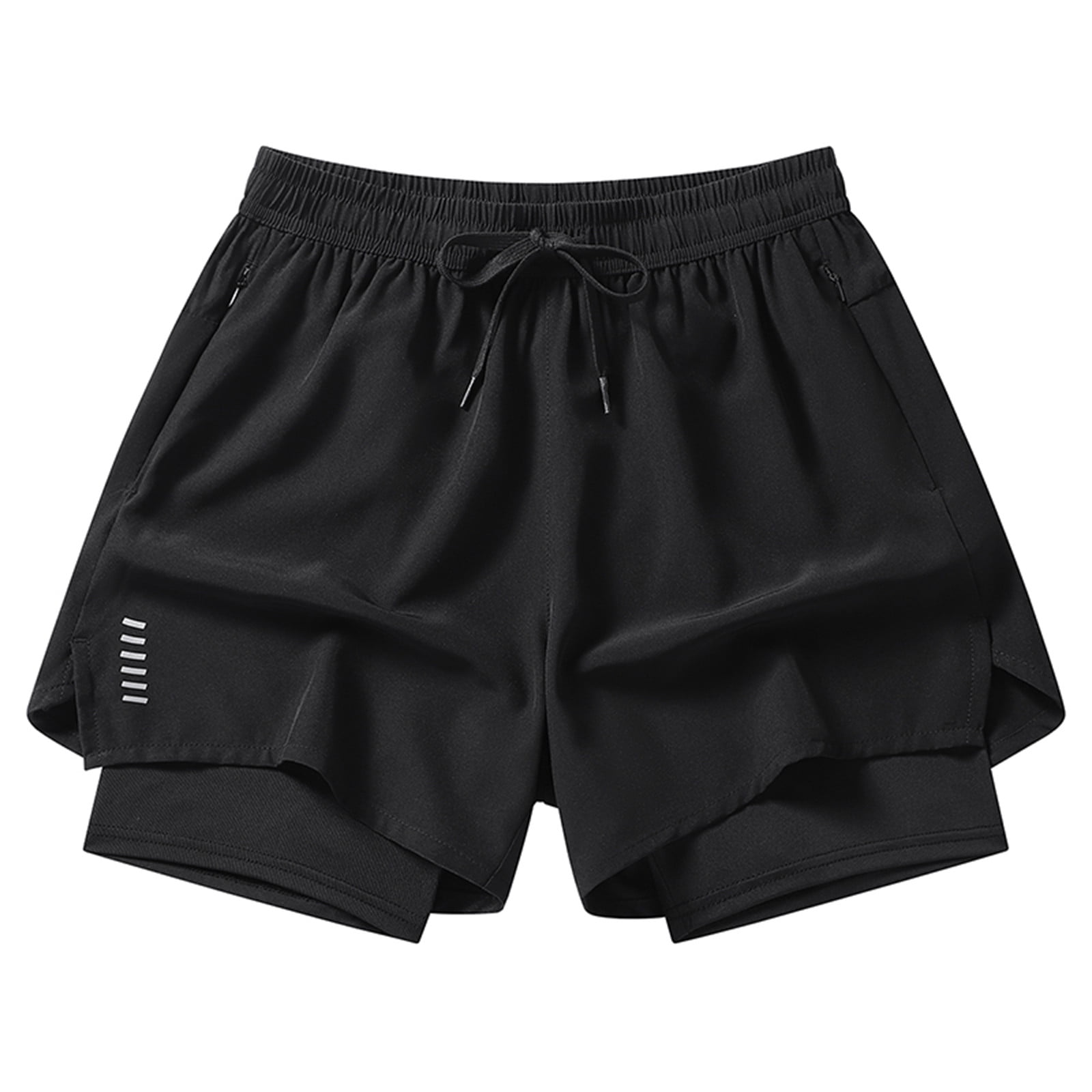 Ceisia Men's Ice Silk Fake Two-Piece Double Layer Quick-Drying Fitness ...