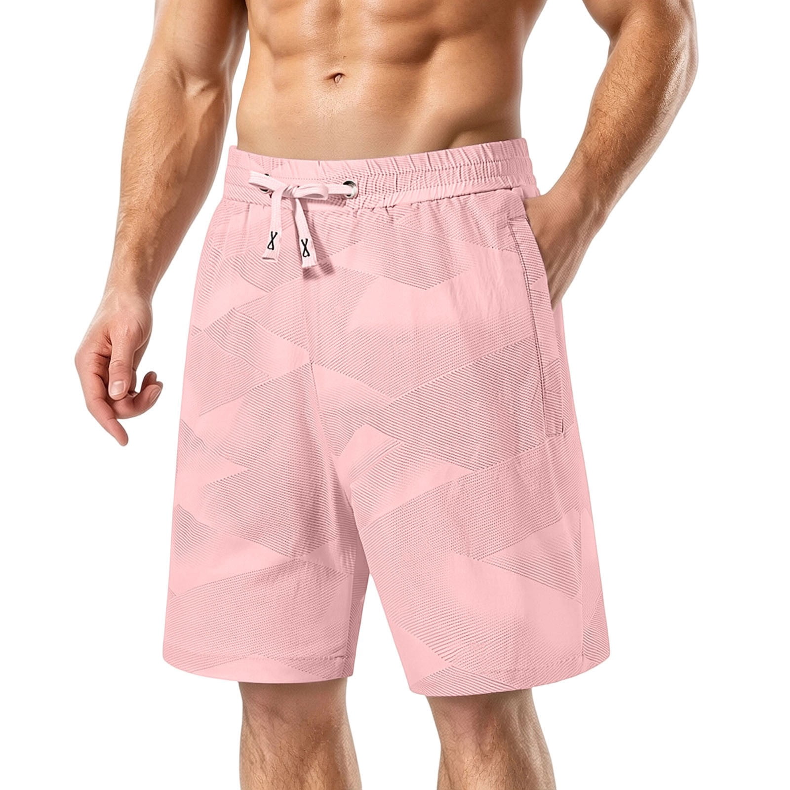 Ceisia Men's Jacquard Pattern Drawstring Casual Shorts Multi-Color Pack ...
