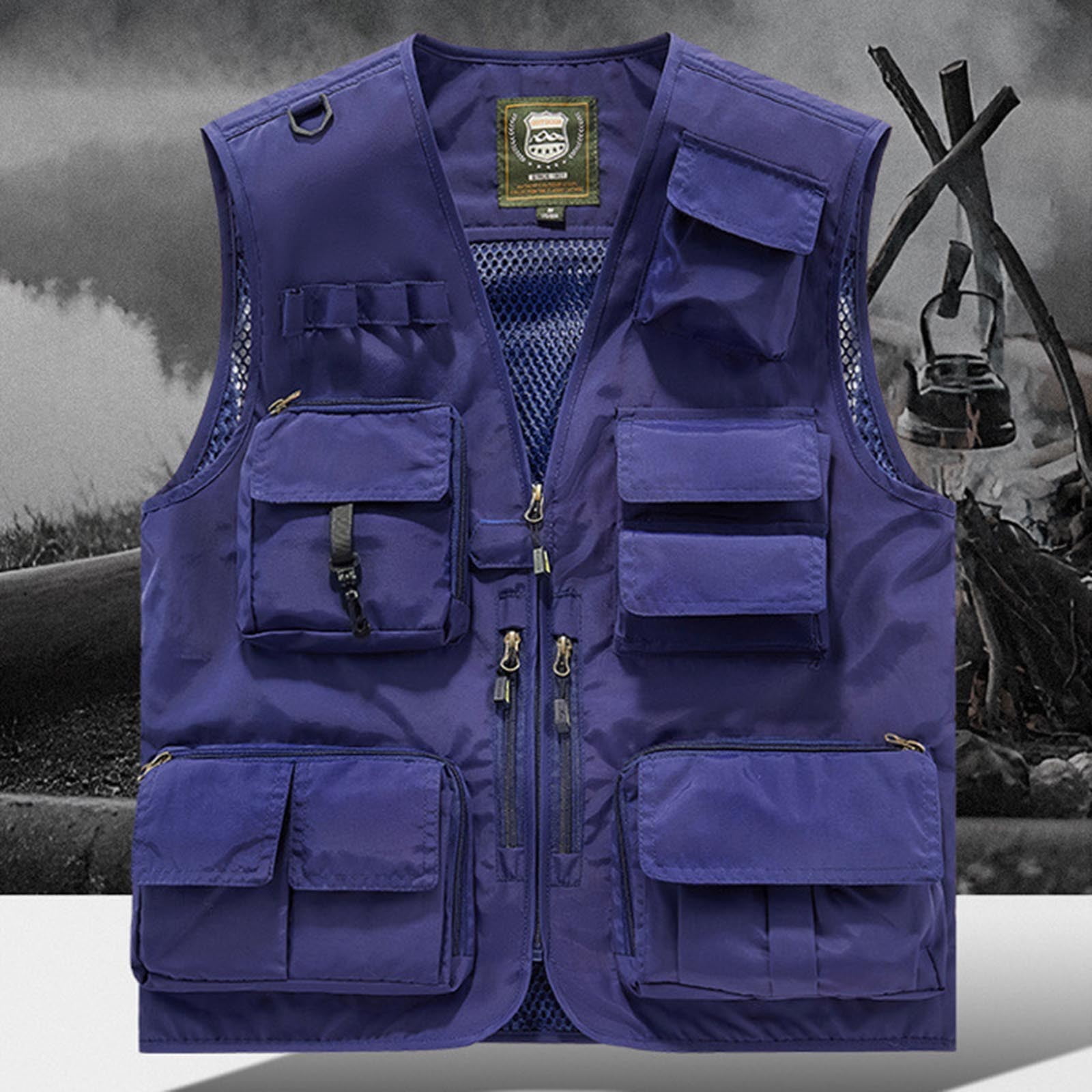 Ceisia Men's Loose Fit Outdoor Utility Vest Multi-Pocket Breathable ...