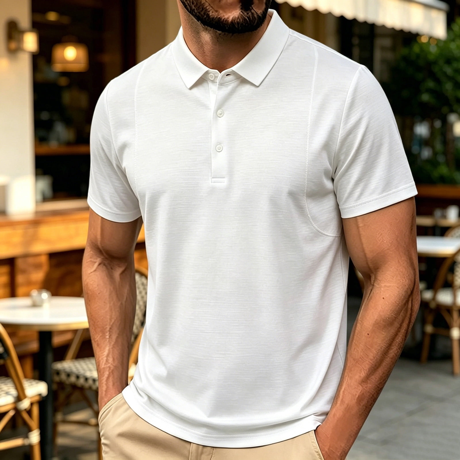 Ceisia Men's Mesh Panel Polo Shirt Short Sleeve Breathable Casual Solid ...