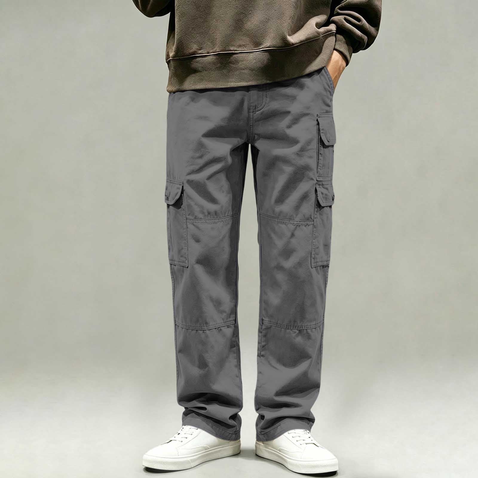 Ceisia Men's Multi Pocket Cargo Pants Casual Loose Fit Straight Leg ...