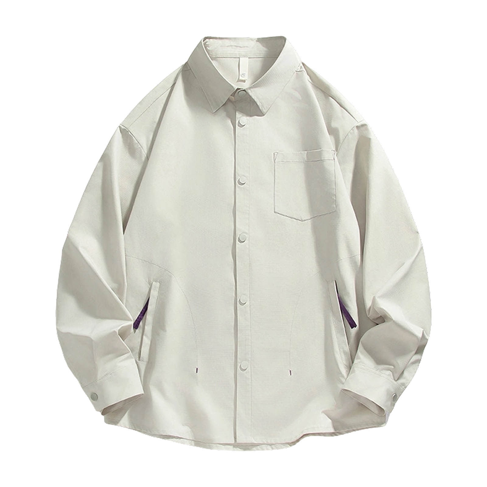 Ceisia Men's Oversized Drop-Shoulder Long Sleeve Shirts - Solid Color ...