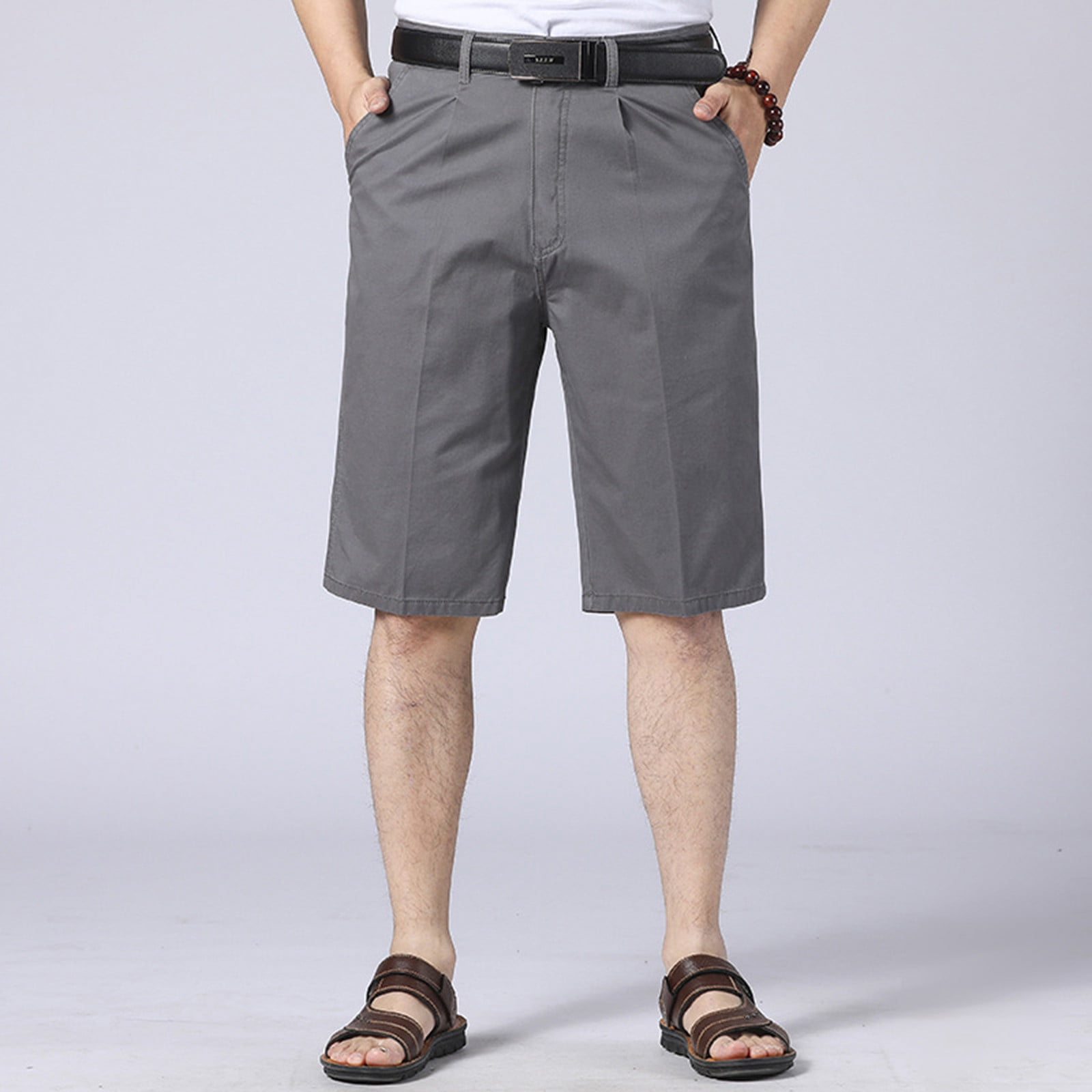 Ceisia Men's Pleated Dress Shorts with Belt Loops Multi-Color Pack Gray ...