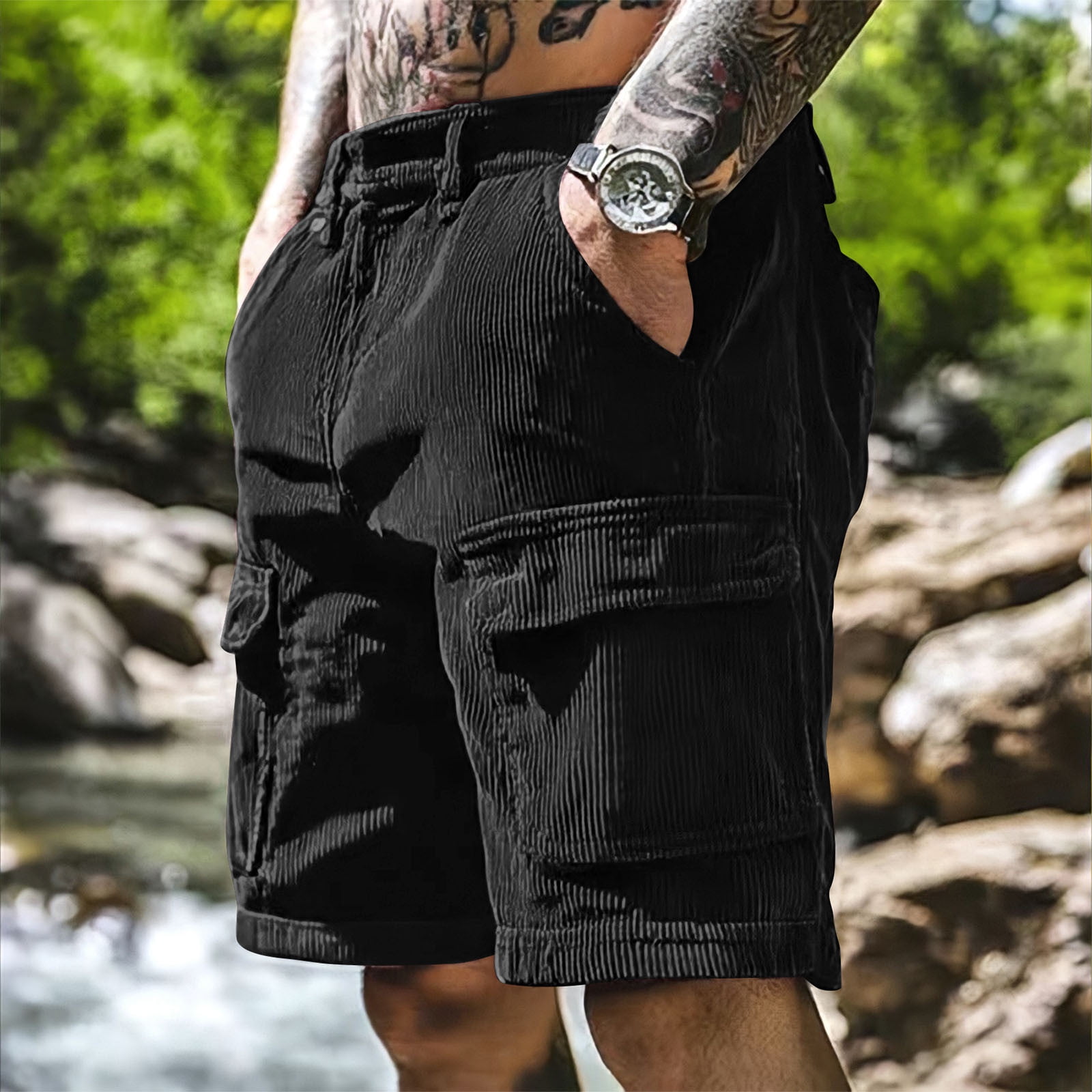 Ceisia Men's Relaxed Multi-pocket Cargo Gift Casual Shorts Abrasion ...