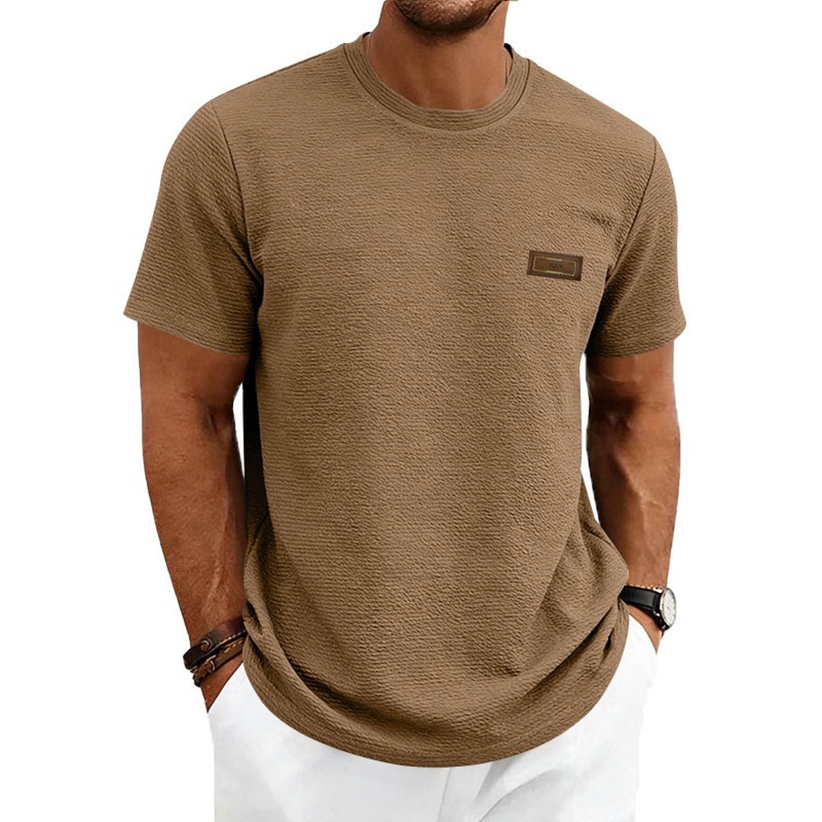 Ceisia Men's Short Sleeve Crew Neck T Shirt Casual Basic Solid Color ...