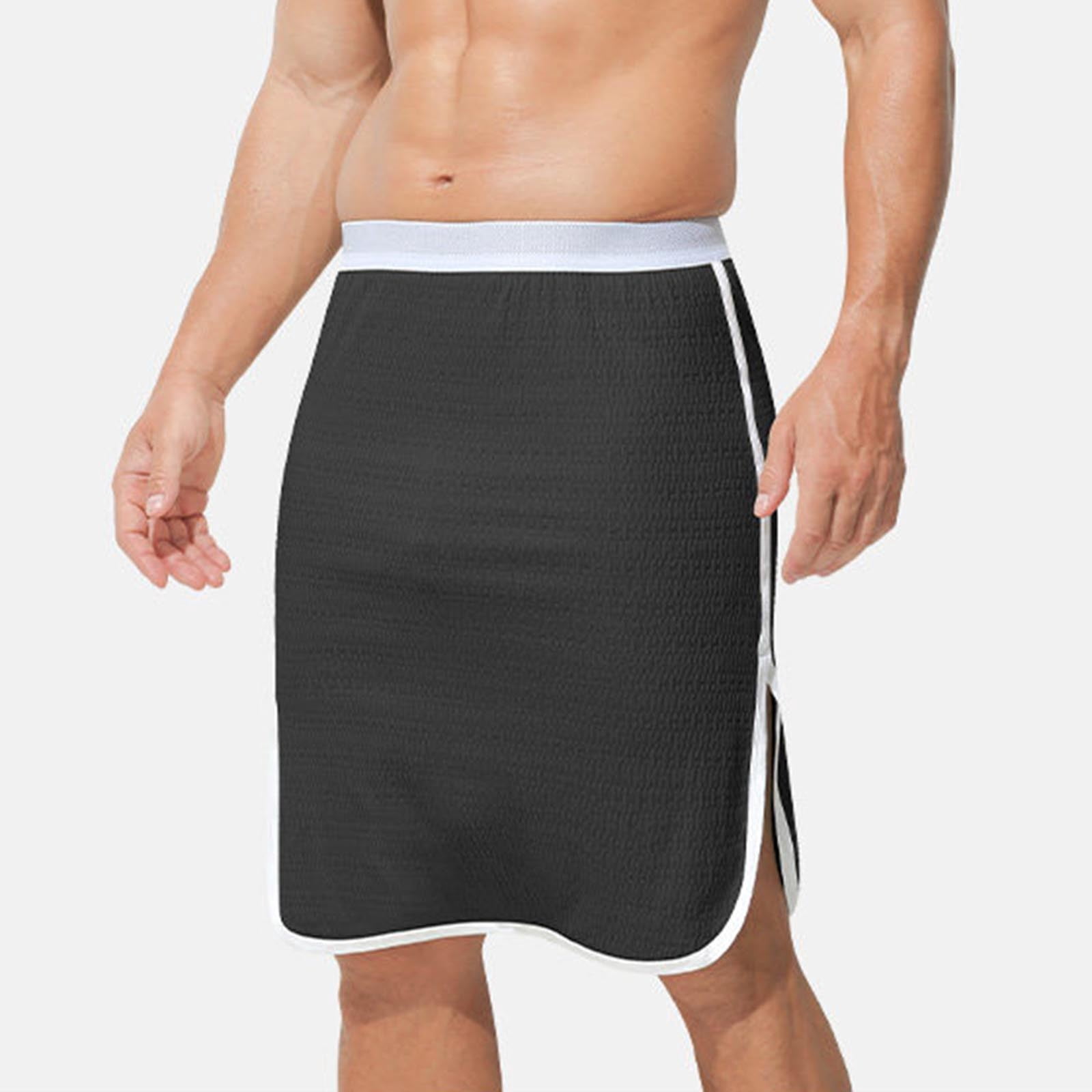 Ceisia Men's Skirt-Style Loungewear Shorts Contrast Waistband ...