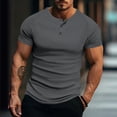 Ceisia Men's Slim Fit Short Sleeve Henley T-Shirt Ribbed Texture Spring ...