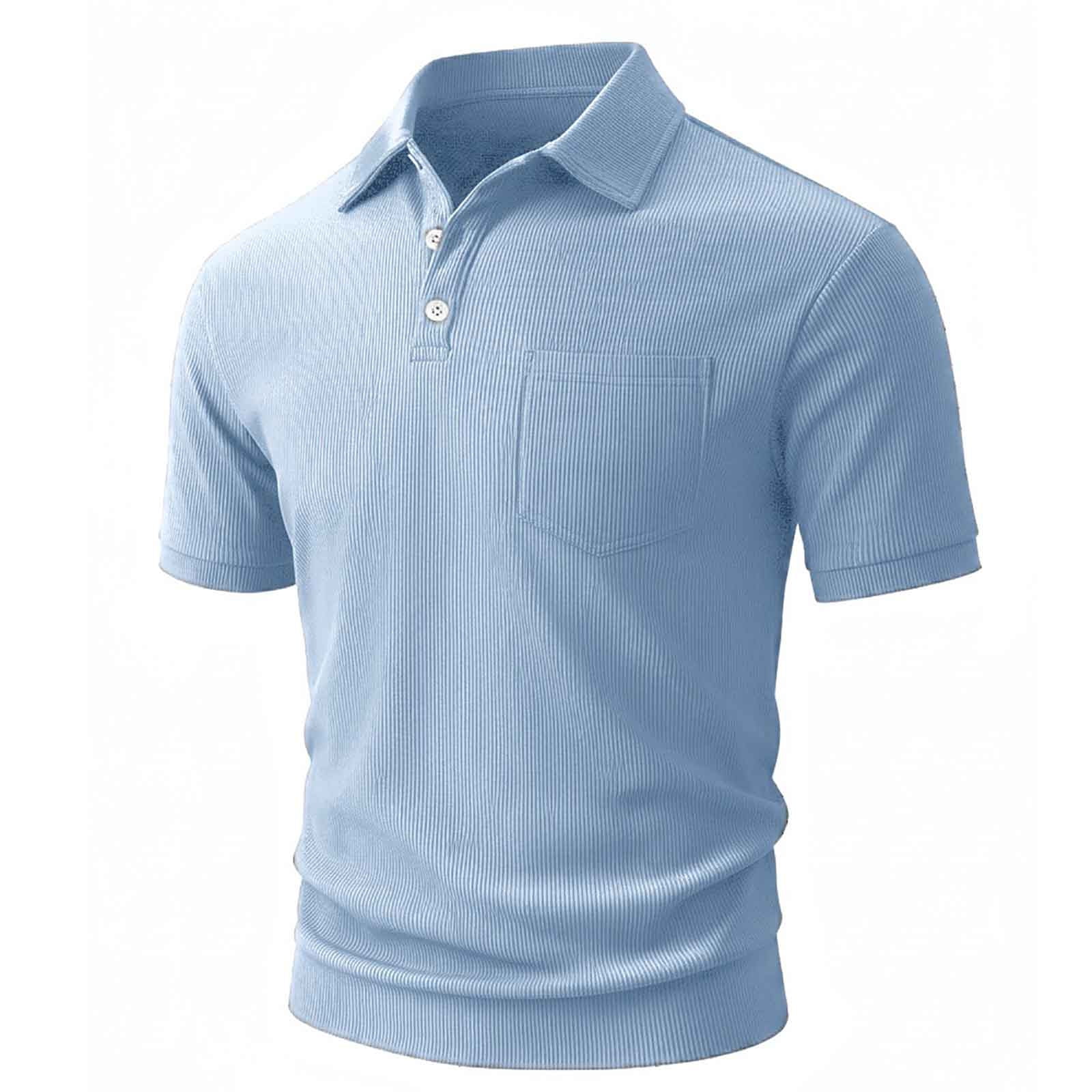 Ceisia Men's Slim Fit Short Sleeve Polo Shirt Solid Color Vertical ...
