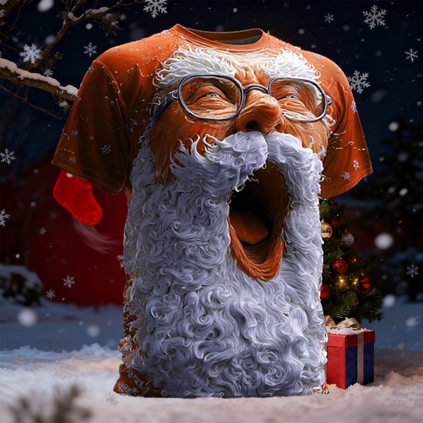 Ceisia Men's Slim Fit Short Sleeve T-Shirt Funny Cartoon Santa Claus ...