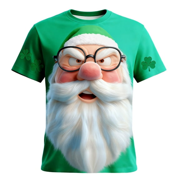 Ceisia Men's Slim Fit Short Sleeve T-Shirt Funny Cartoon Santa Claus ...