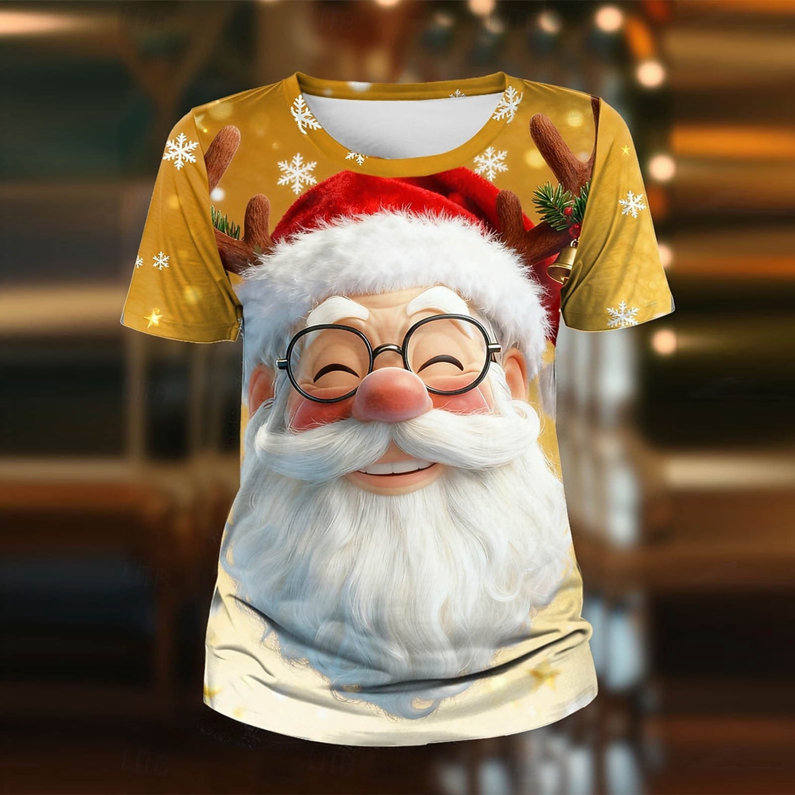 Ceisia Men's Slim Fit Short Sleeve T-Shirt Funny Cartoon Santa Claus ...