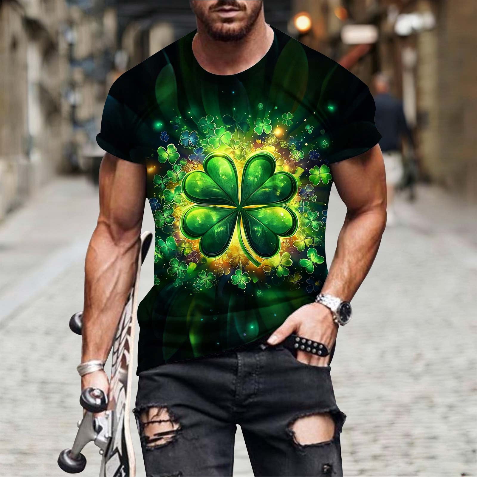 Ceisia Men's Slim Fit Short Sleeve T-Shirt St. Patrick's Day Themed ...