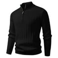 Ceisia Men's Slim Ribbed Semi-High Neck Half-Zip Knit Sweater Multi ...
