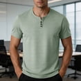 Ceisia Men's Slub Cotton Short Sleeve Henley T-Shirt With 3 Buttons ...