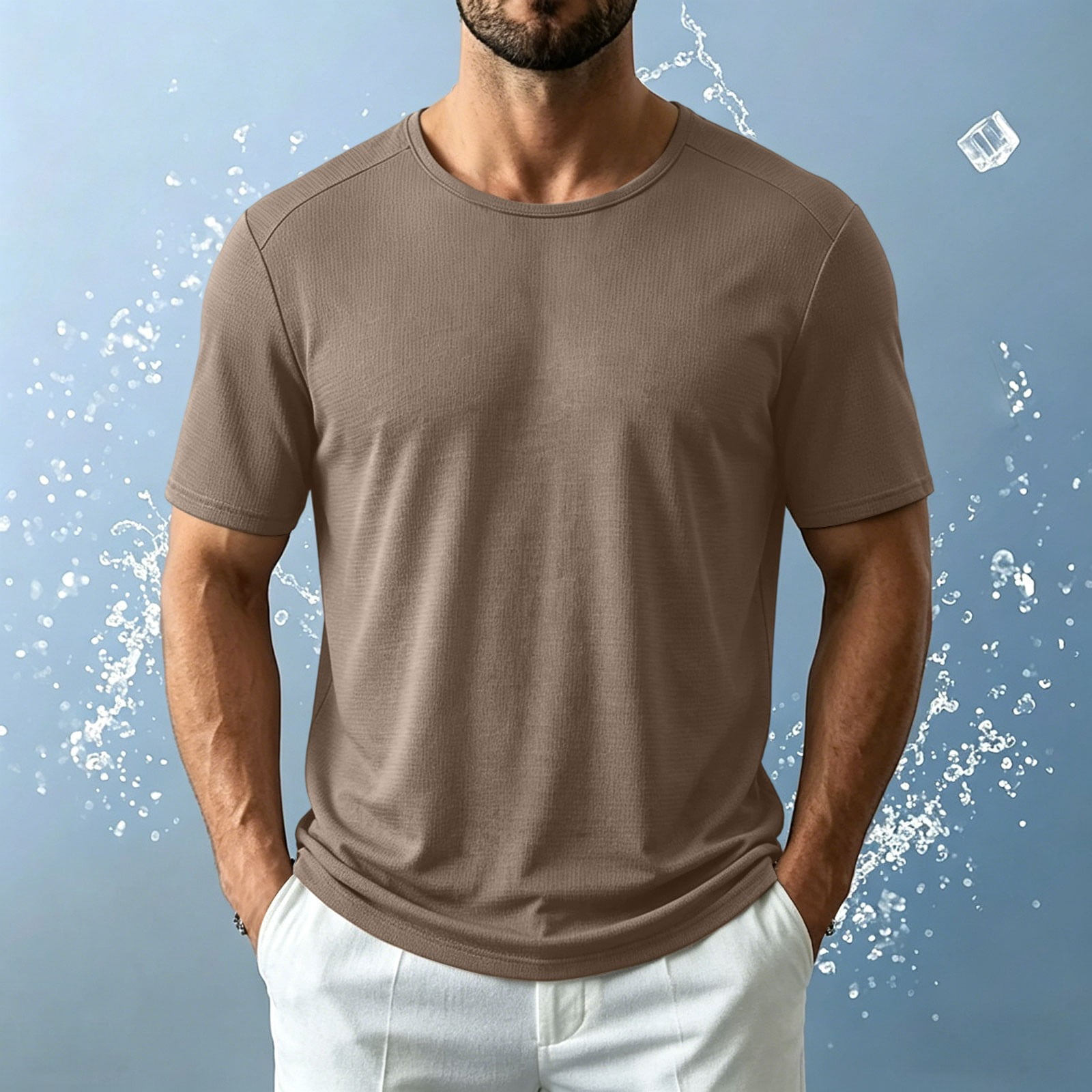 Ceisia Men's Solid Color Quick Dry Crew Neck Short Sleeve T Shirt ...