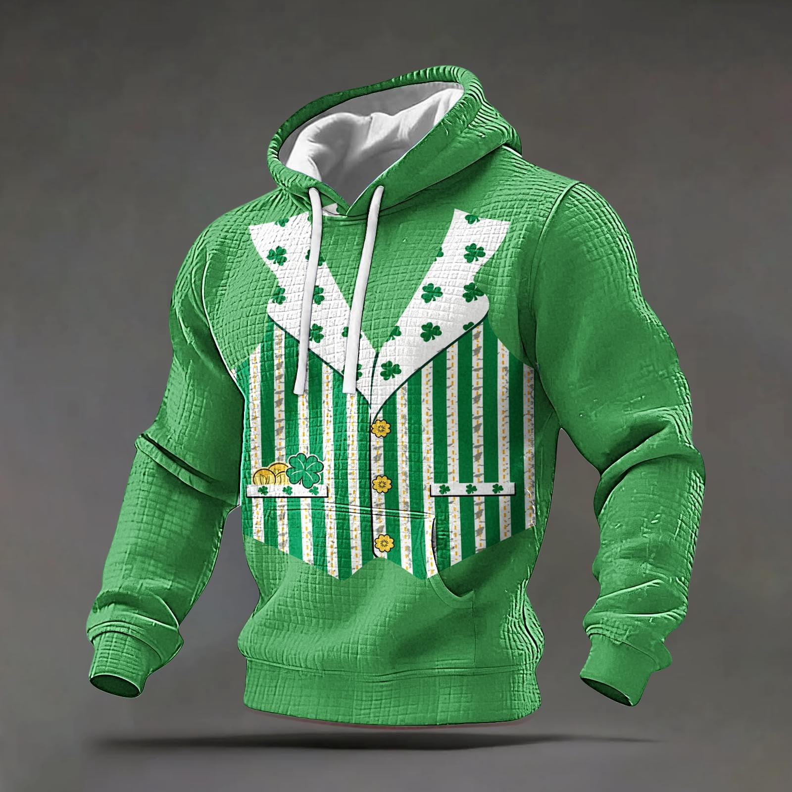 Ceisia Men's St. Patrick's Day Printed Loose-Fit Hooded Sweatshirts ...