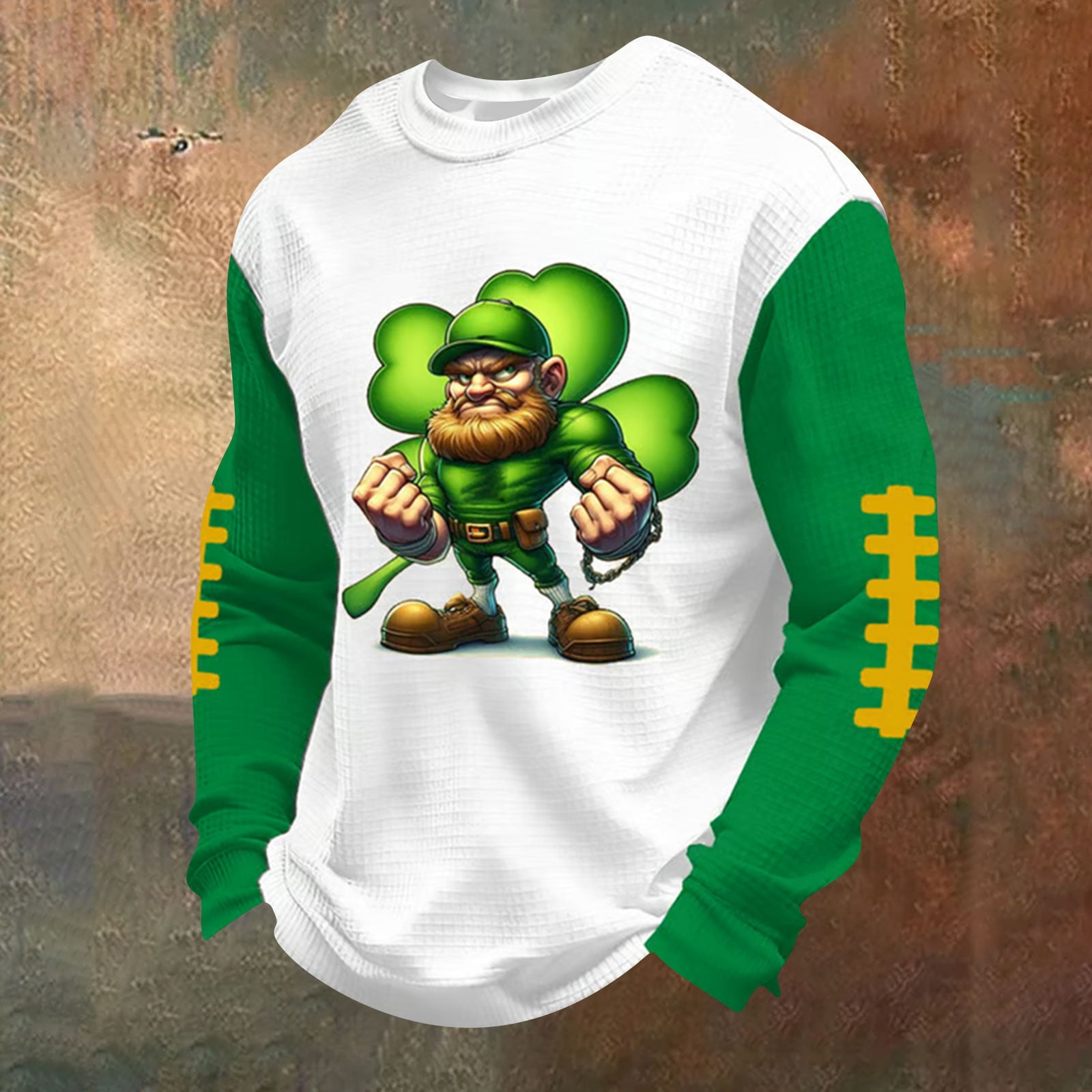 Ceisia Men's St. Patrick's Day Vintage Four-Leaf Clover Crewneck ...