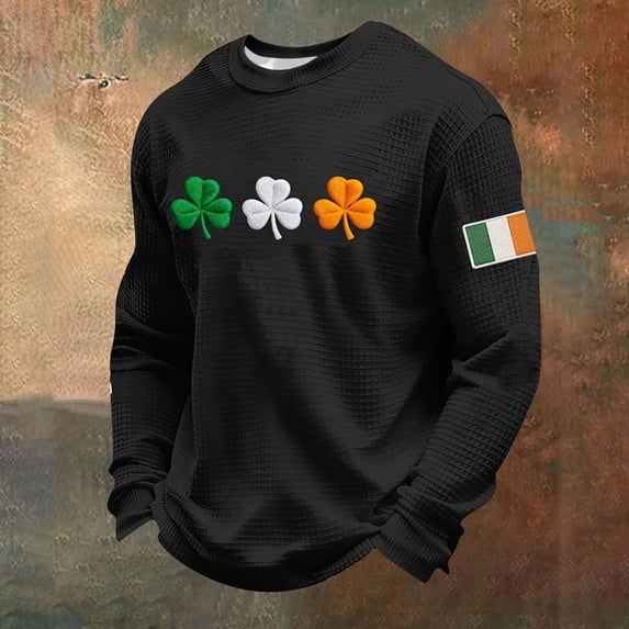 Ceisia Men's St. Patrick's Day Vintage Four-Leaf Clover Crewneck ...