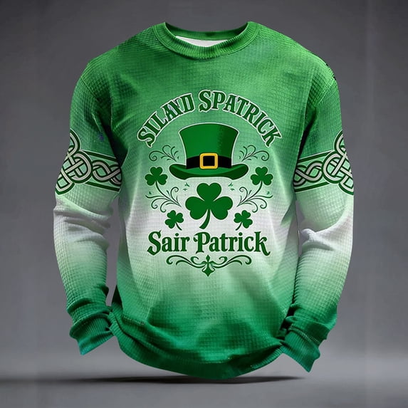 Ceisia Men's St. Patrick's Day Vintage Four-Leaf Clover Crewneck ...
