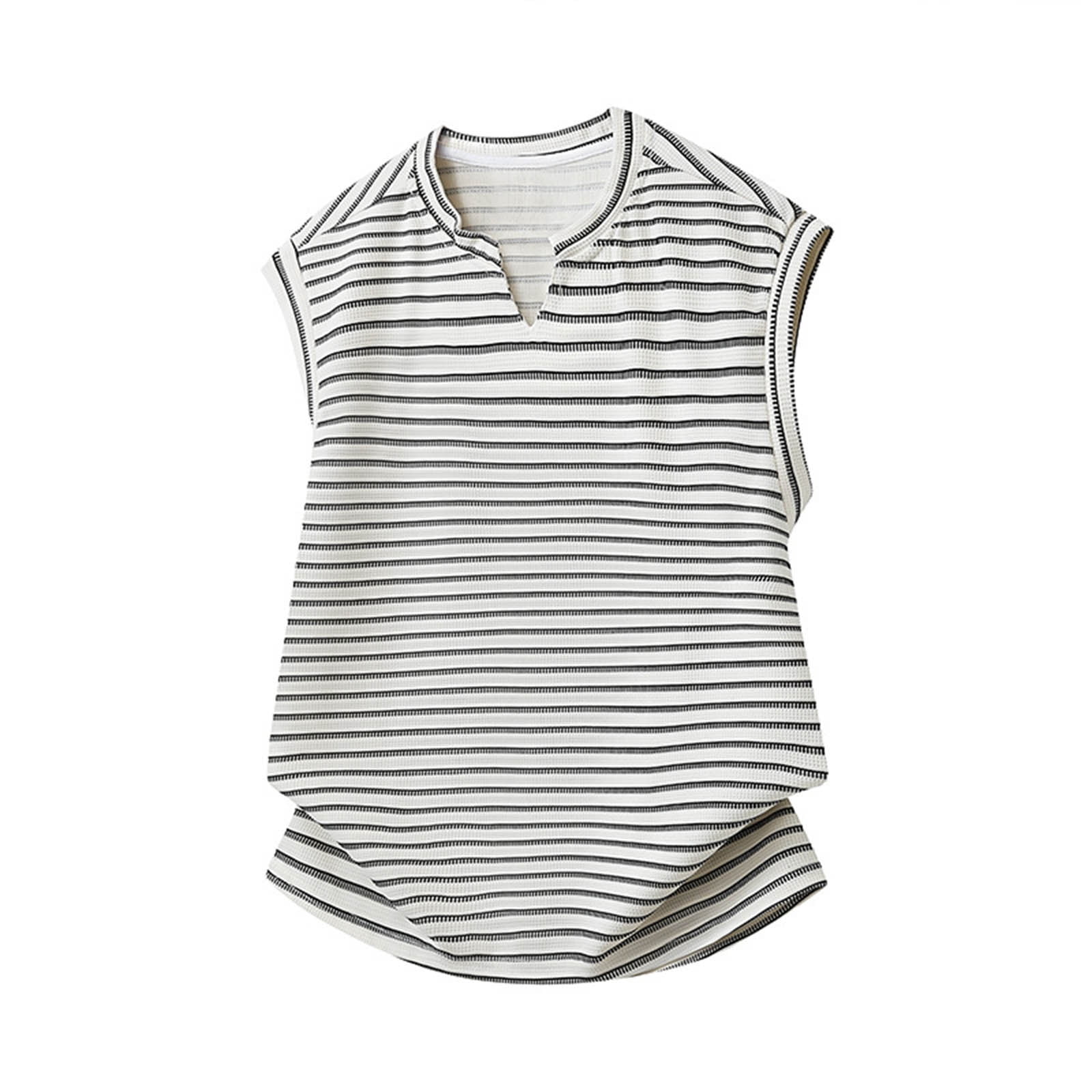 Ceisia Men's Striped V-Neck Sleeveless Casual Tank Top Multi-Color Pack ...
